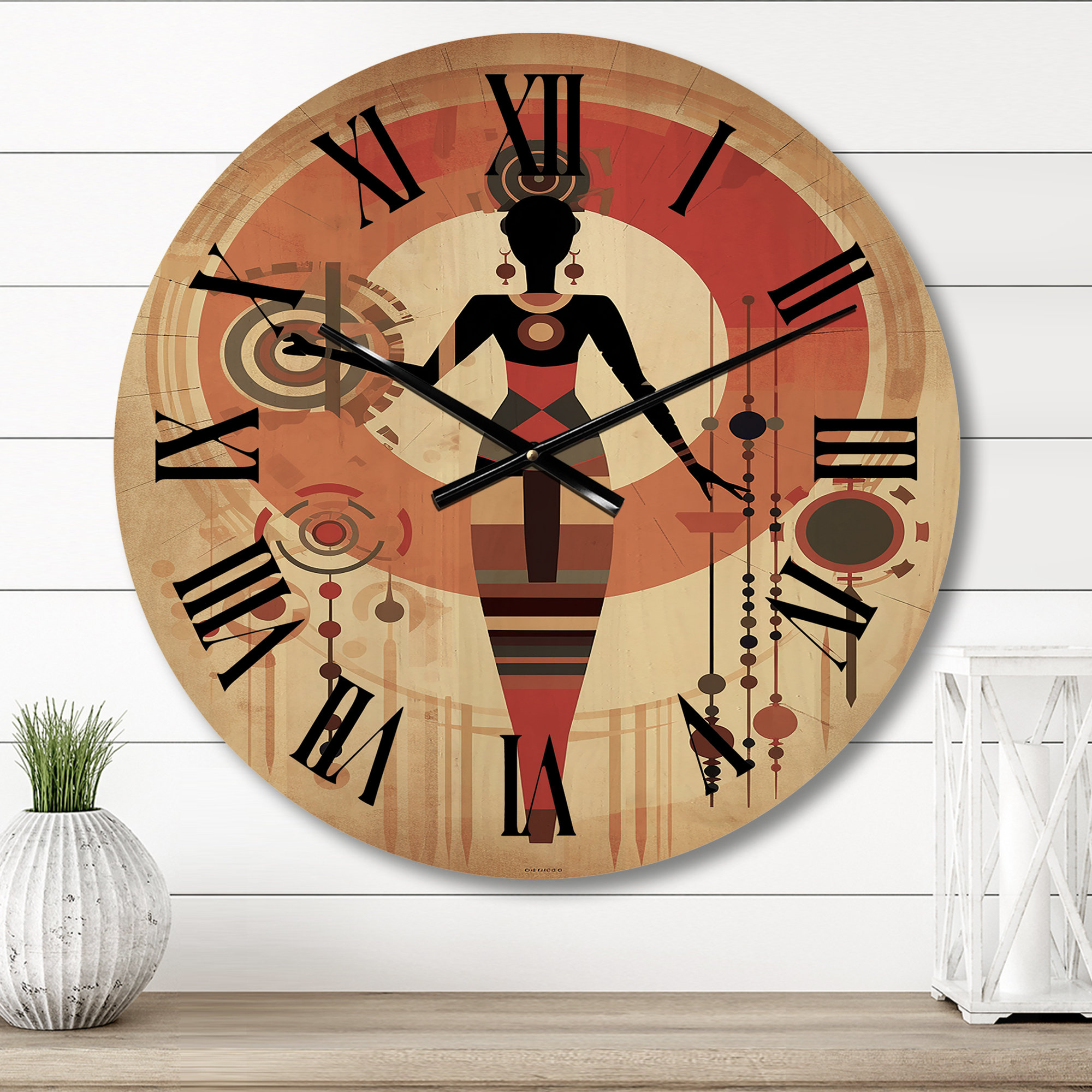 East Urban Home Tribal Goddess Rhythms in Orange and Red V - African ...