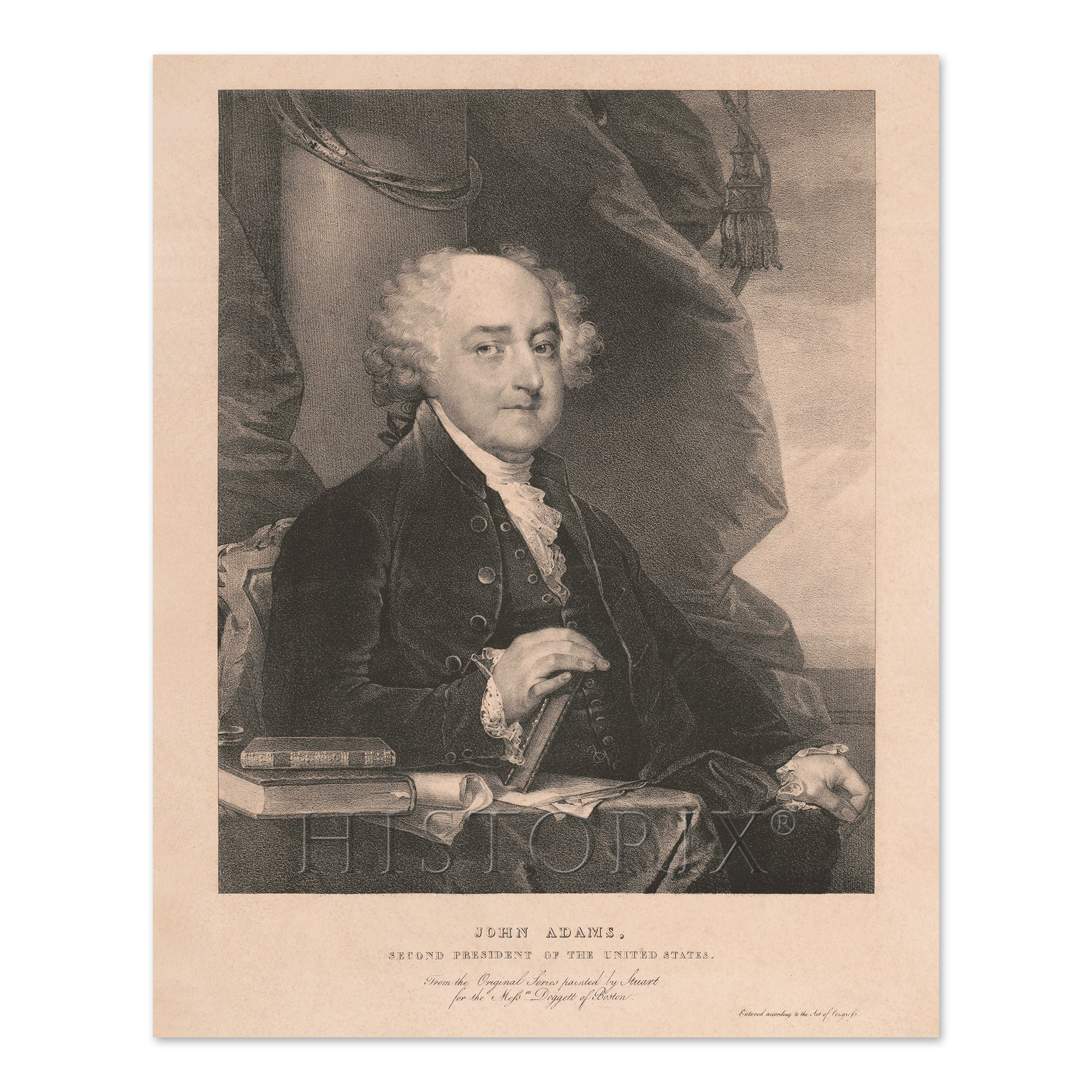 HISTORIC PRINTS 1828 John Adams Portrait Photo - Restored United States ...