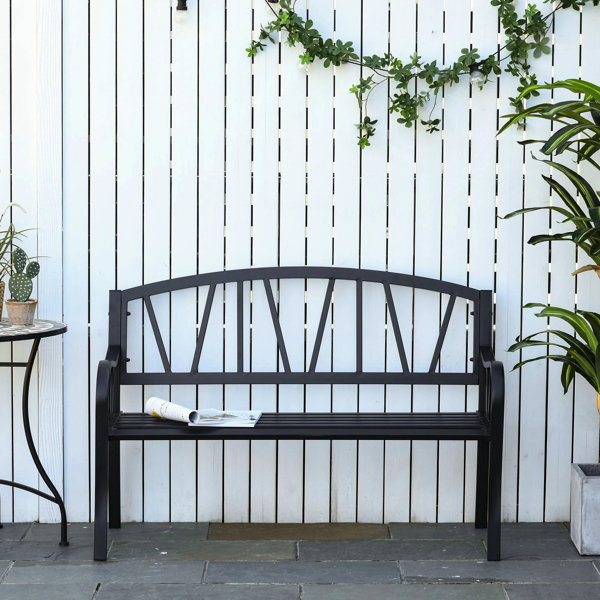 Red Barrel Studio® Jaciyah Metal Outdoor Bench & Reviews | Wayfair