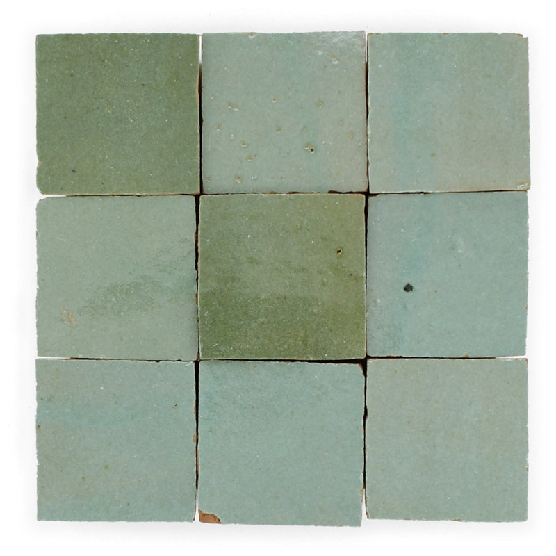 Villa Lagoon Tile Moroccan Zellige 4" x 4" Ceramic Floor & Wall Tile ...