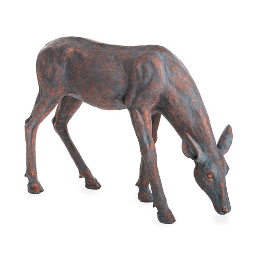 Wind & Weather Deer Weather Resistant Fiberstone Garden Statue ...