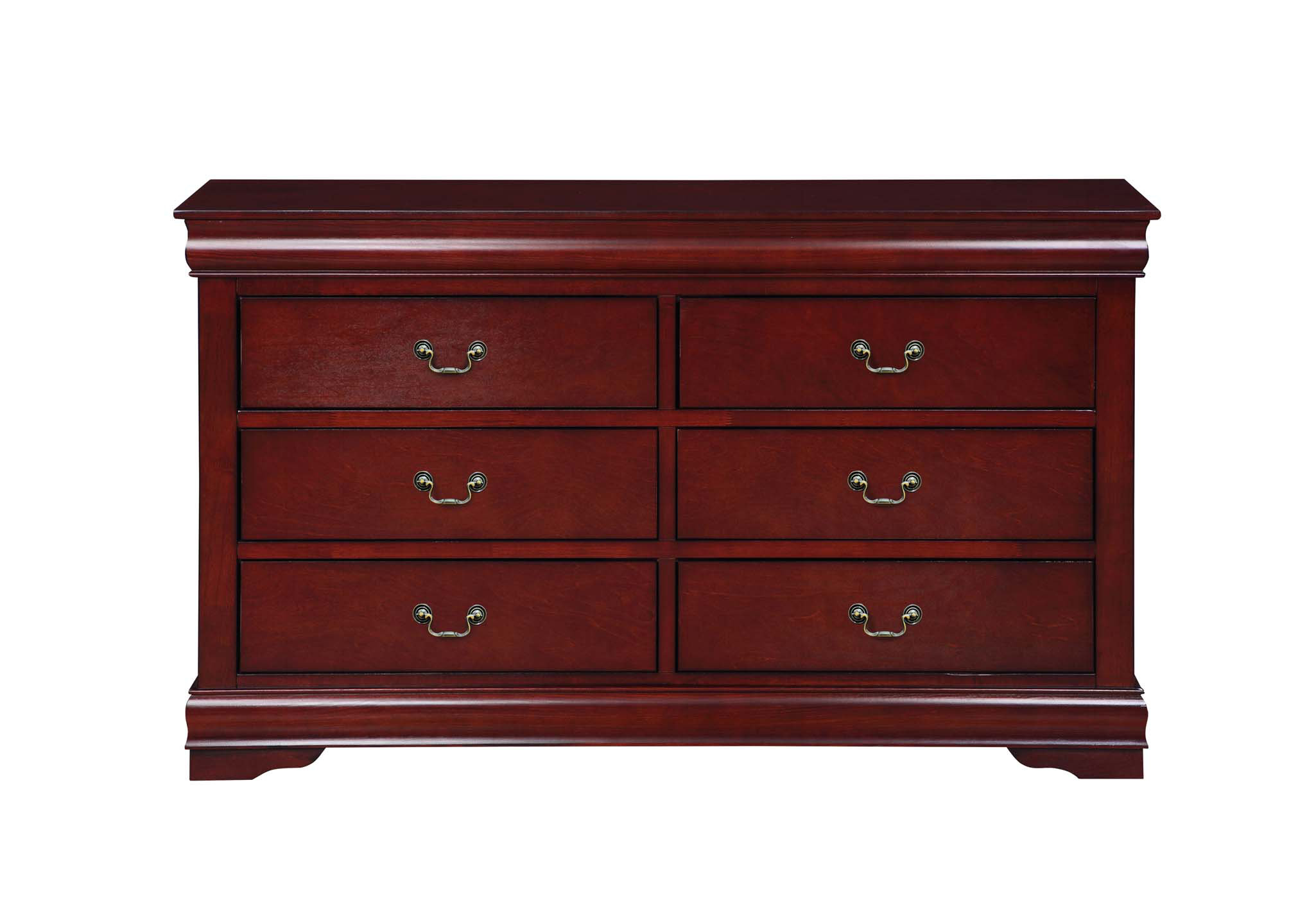 Alcott Hill® Cherry Finish Wooden Dresser with Multiple Drawers ...