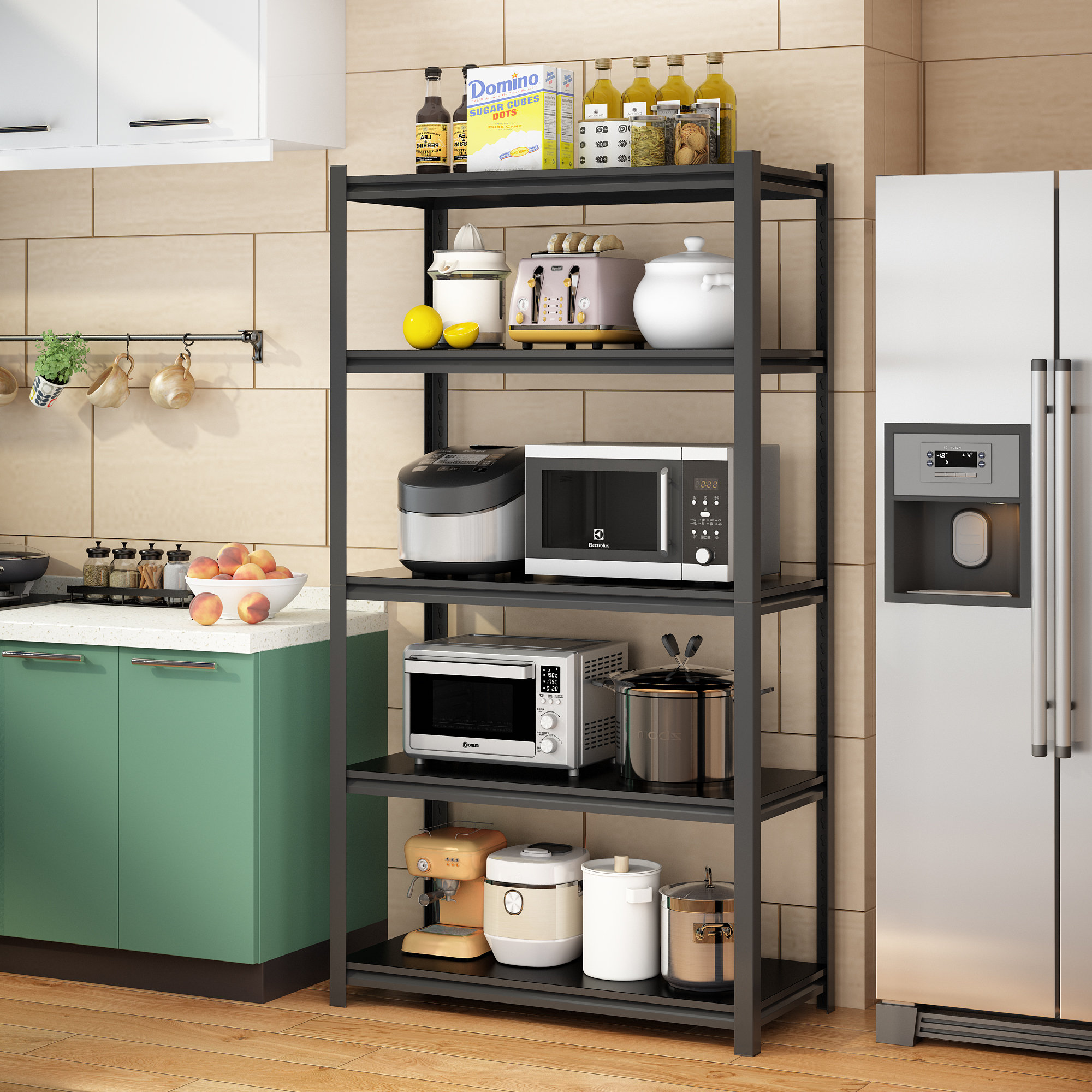 Mint Pantry® 5-Tier Adjustable Black Metal Shelving Unit ,Heavy Duty ...