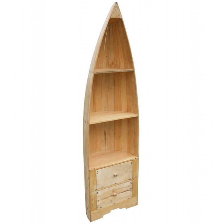 Union Rustic Bellabocca 192cm H x 49cm W Solid Wood Boat Bookcase ...