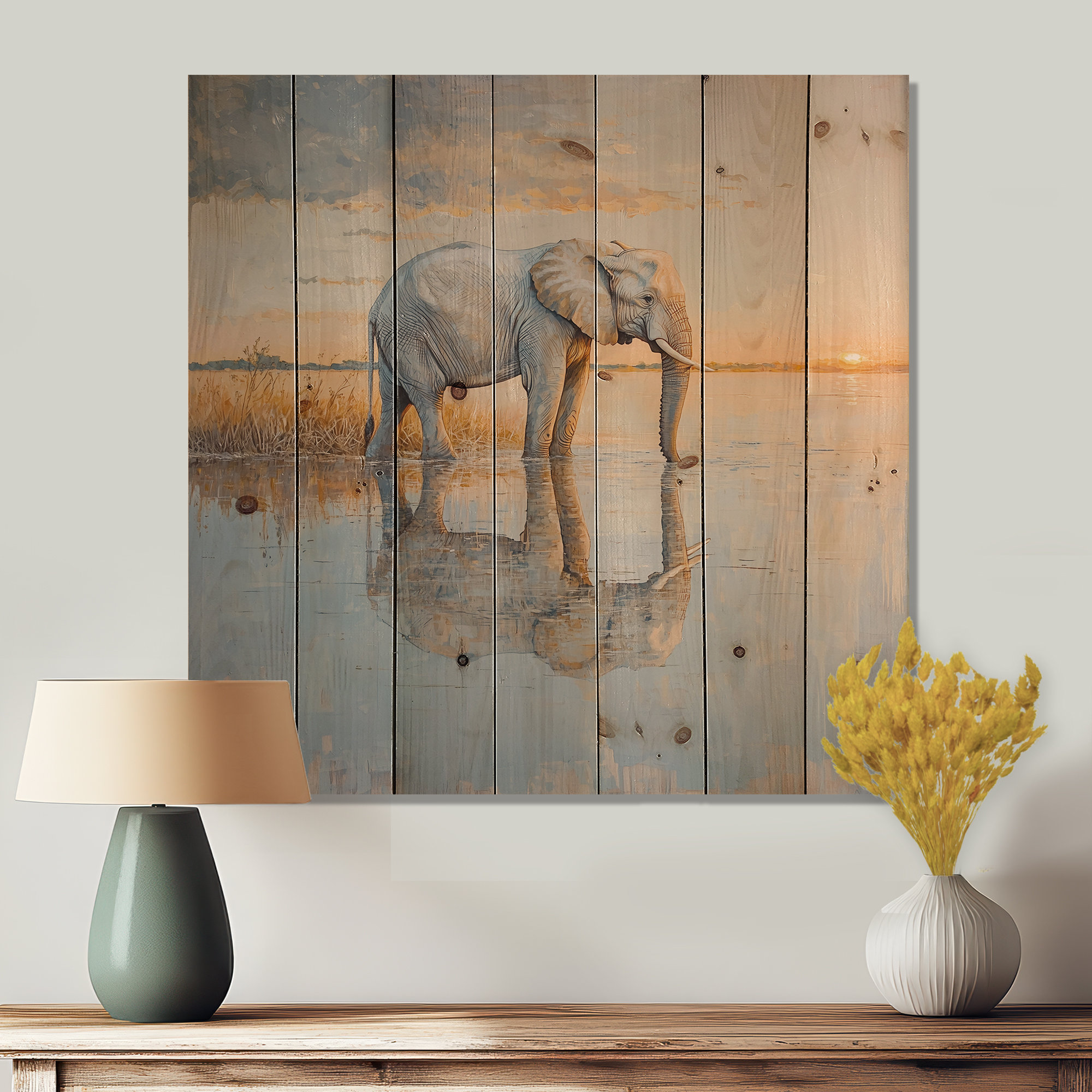 Ophelia & Co. Elephant At The Waters Edge Of Africa I - Elephant Animal ...