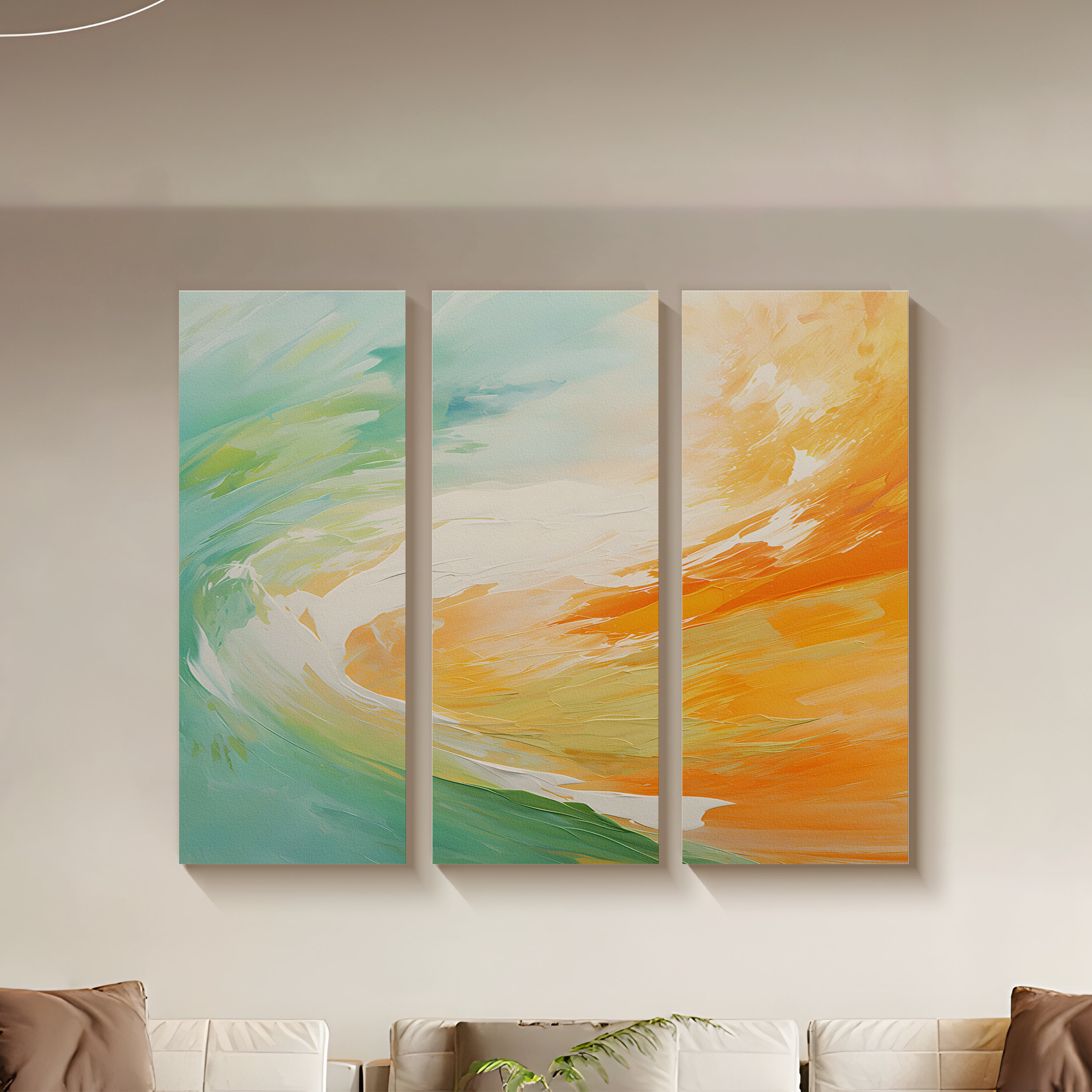 Ivy Bronx 3 Pieces Framed Wrapped Wall Art Sandstone Frosted oil on ...