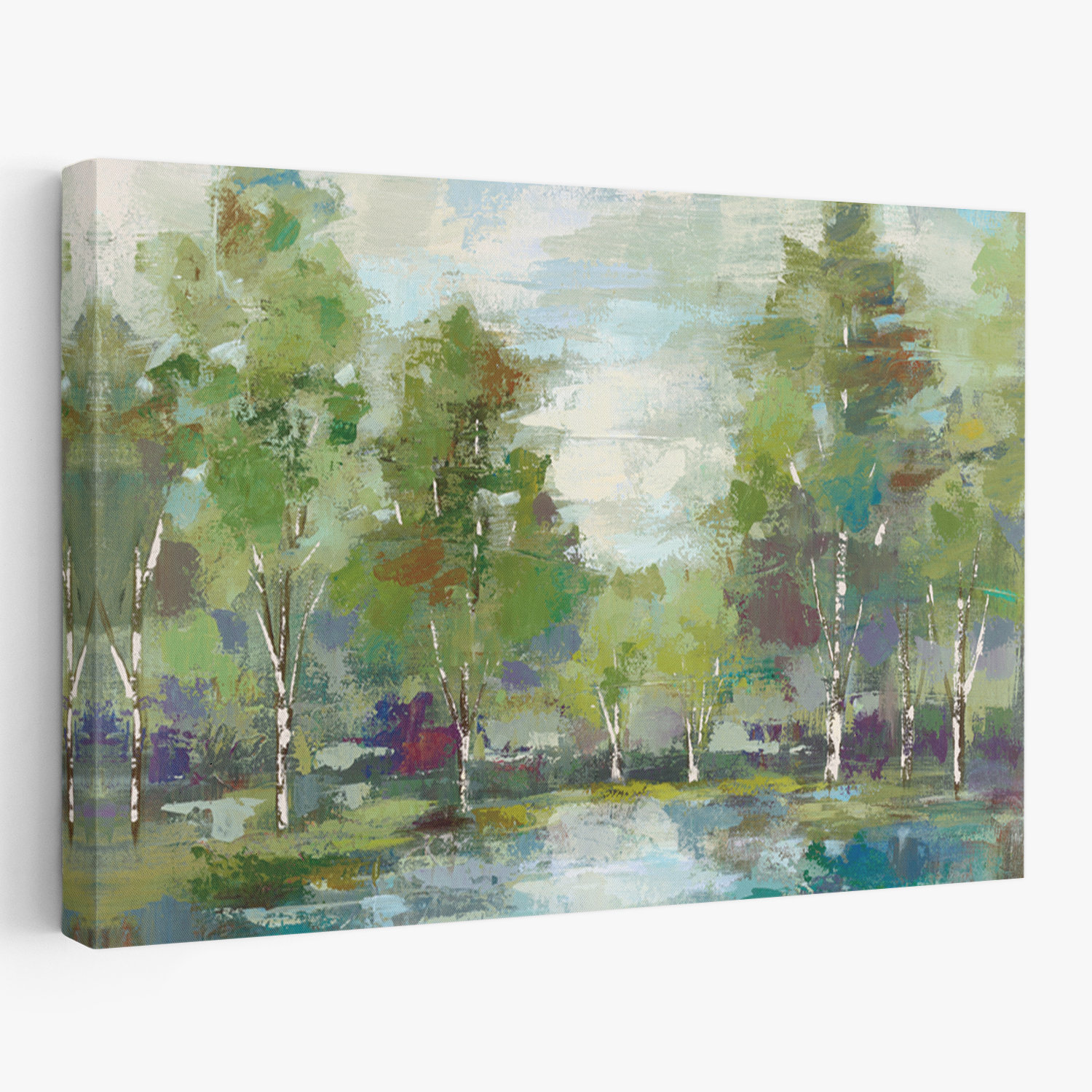 Union Rustic Forest At Dawn Crop - Abstract Blue Forest Green - Wayfair ...