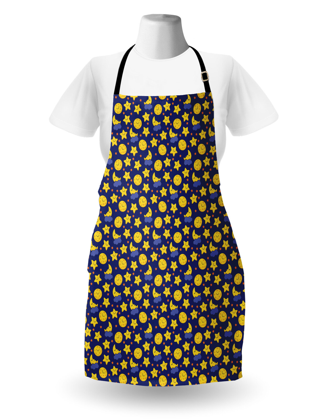 East Urban Home Cartoon Apron Unisex, Sleeping Moon at Night Time ...