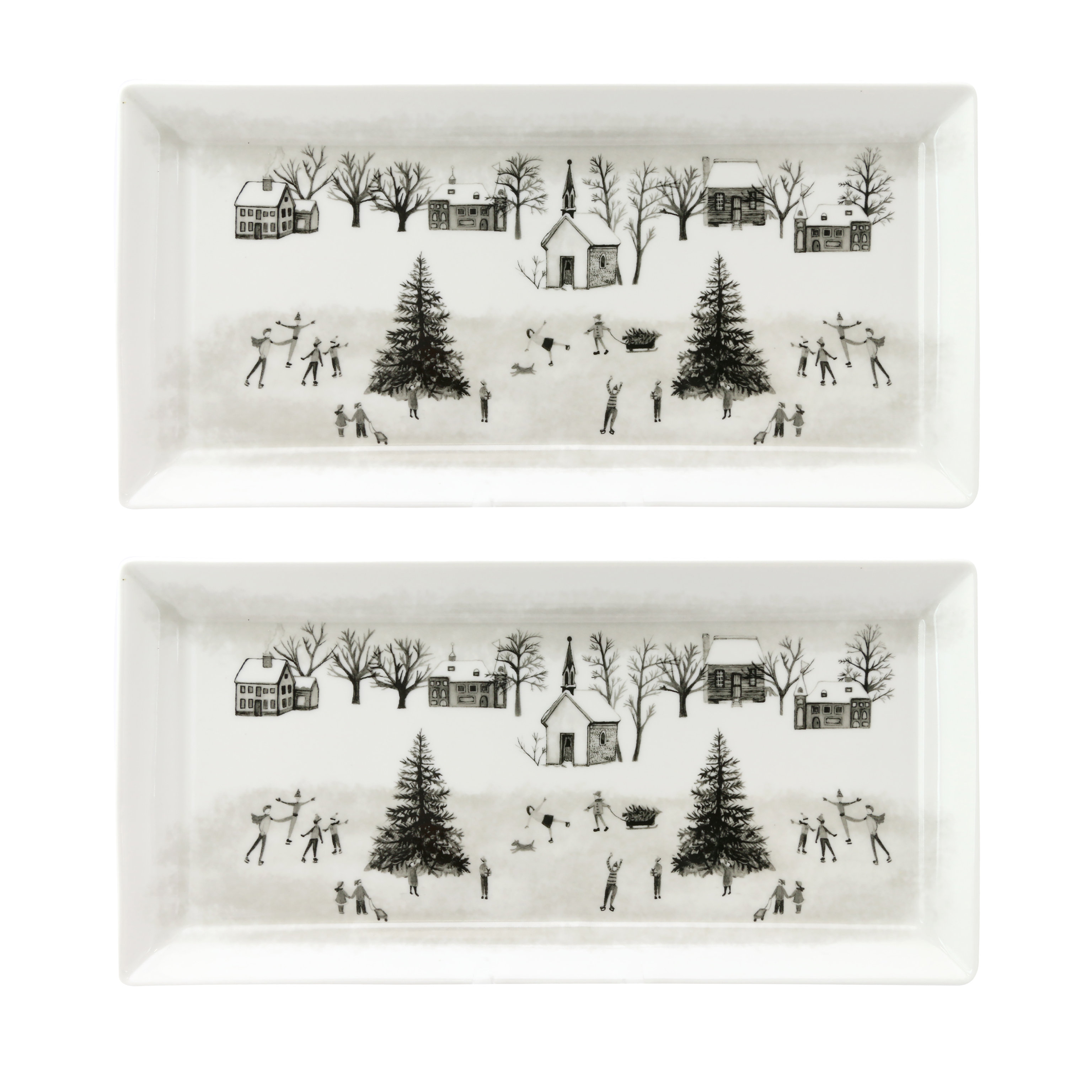 Grace's Tea Ware Scandinavian Wonderland Winter Village Tray & Reviews ...