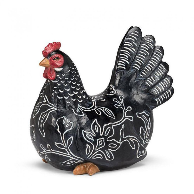 The Holiday Aisle® Sitting Engraved Hen Figurine | Wayfair