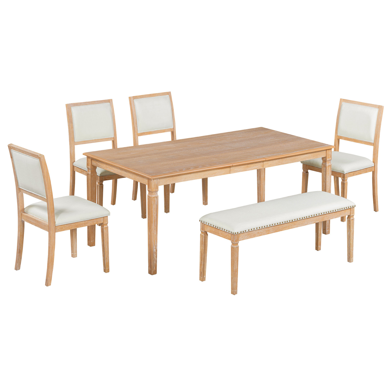 Latitude Run® TREXM Vintage Extendable Dining Table Set For 6 With 4 ...