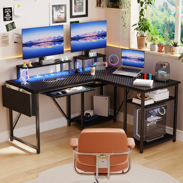 Borough Wharf Agathi 60cm W Rectangle L Shaped Computer Desk With ...