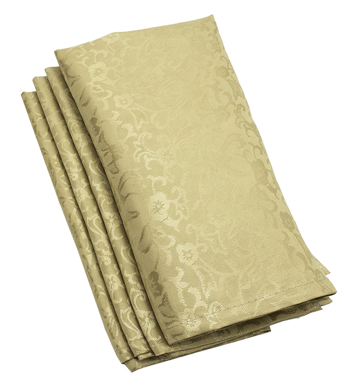 Fleur De Lis Living Gold Holiday Damask 18 X 18 Inch Cloth Napkins, Set ...