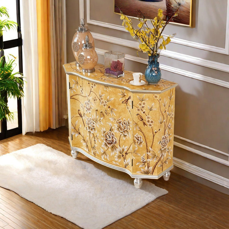 Liu's ink furniture Hand Painted Elegant Storage Cabinet | Wayfair