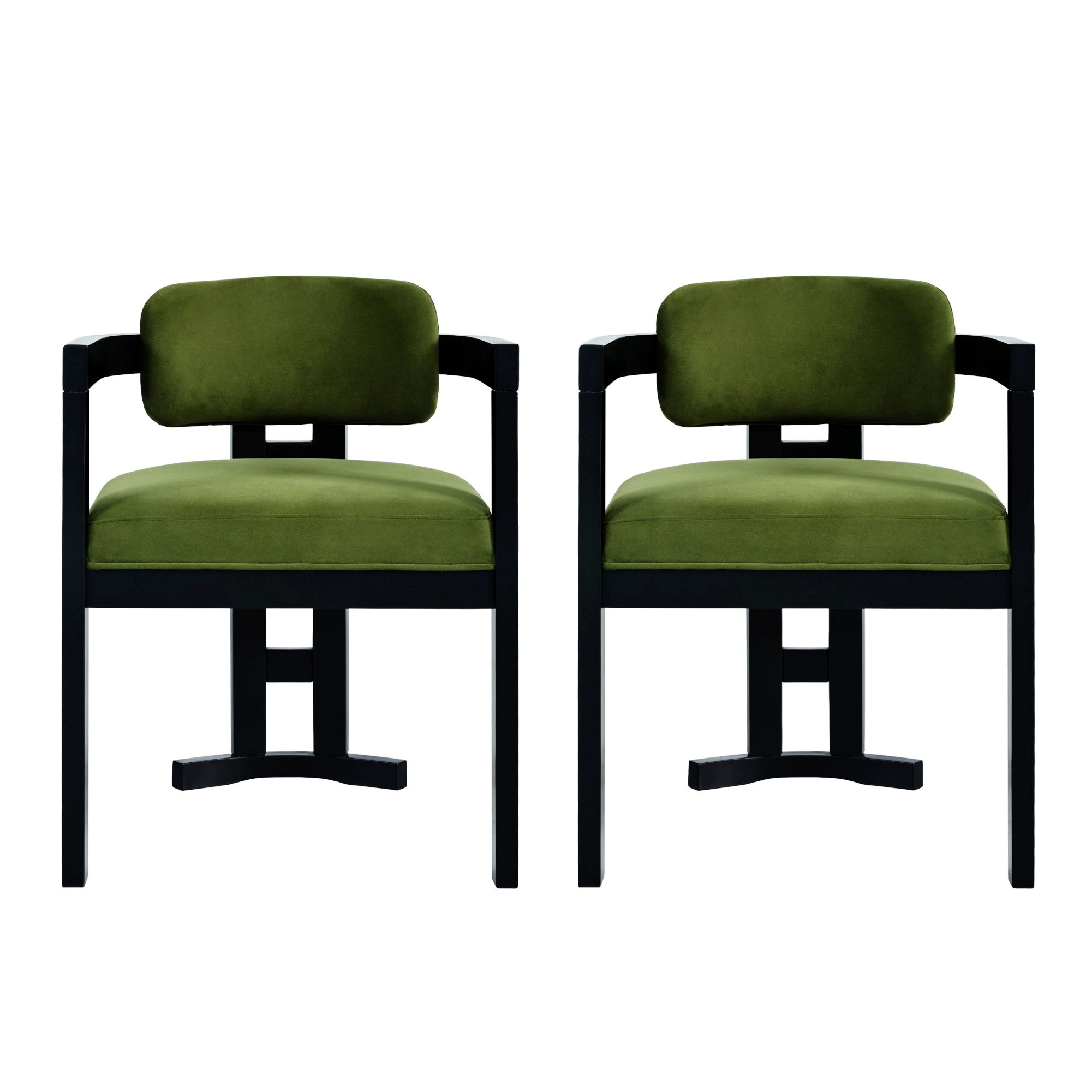 Orren Ellis Two Indoor Upholstered Dining Chairs, Wood Frame Chairs ...