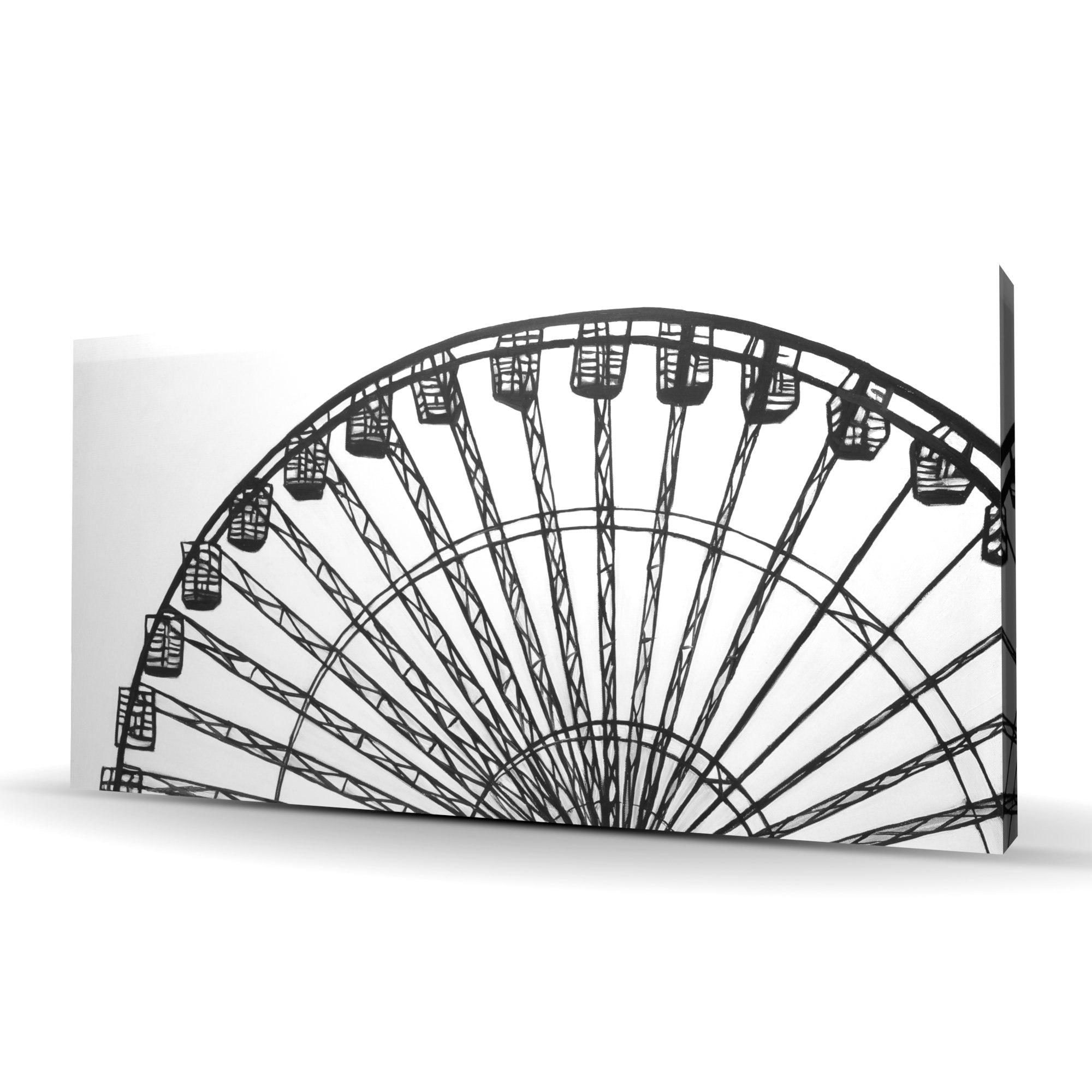 Lark Manor Monochrome Ferris Wheel Canvas | Architecture Hobbies Decor ...