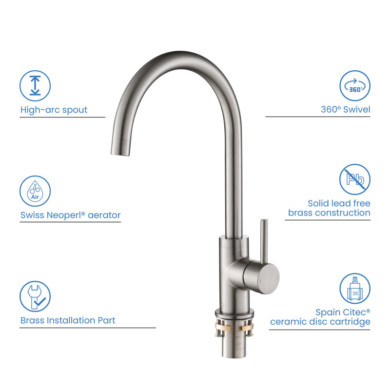 KIBI USA KIBI Lowa Kitchen Faucet & Reviews | Wayfair