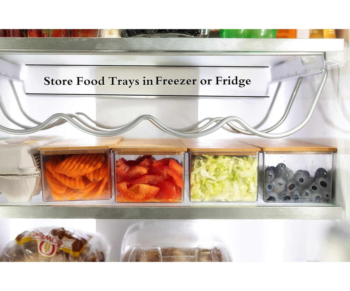 X－MAX FURNITURE Large Bamboo Cutting Board With Containers, Food Prep ...