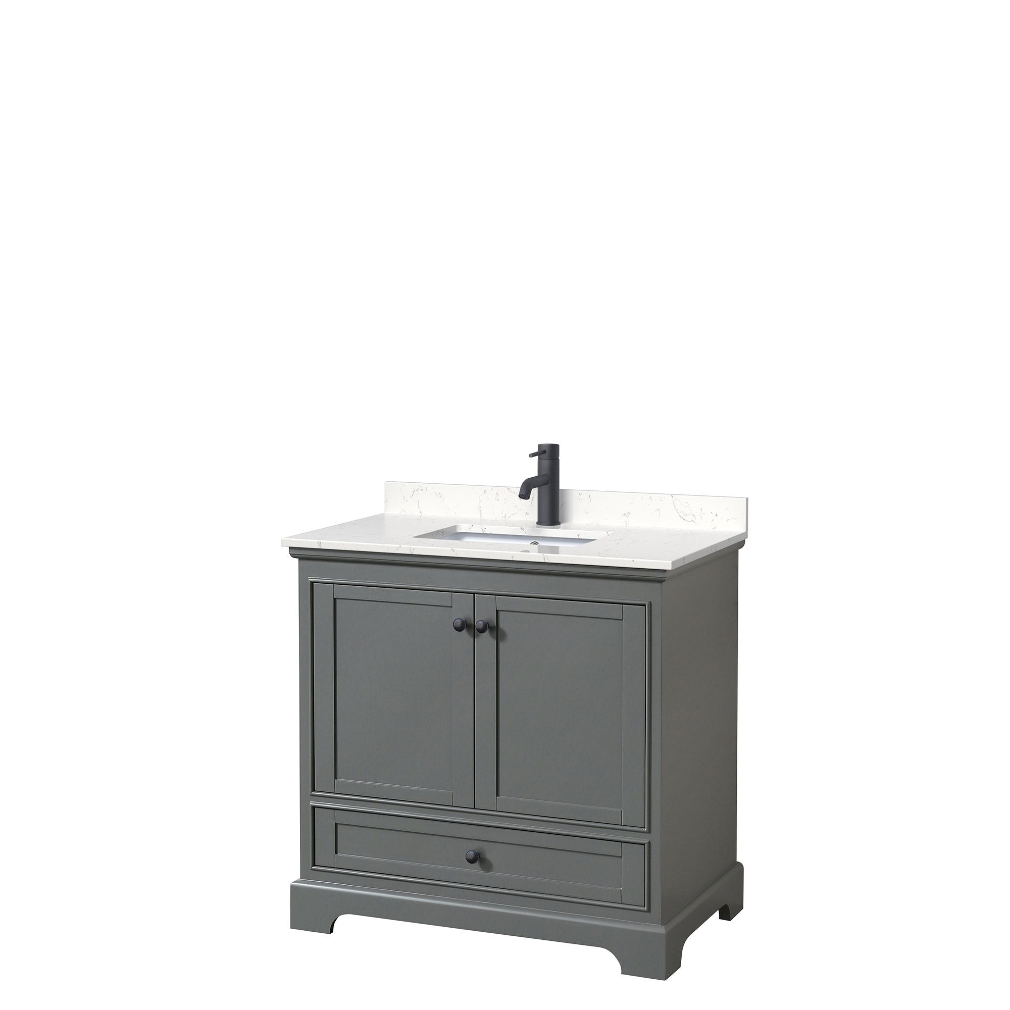 Wyndham Collection Deborah 36" Single Bathroom Vanity Set & Reviews ...