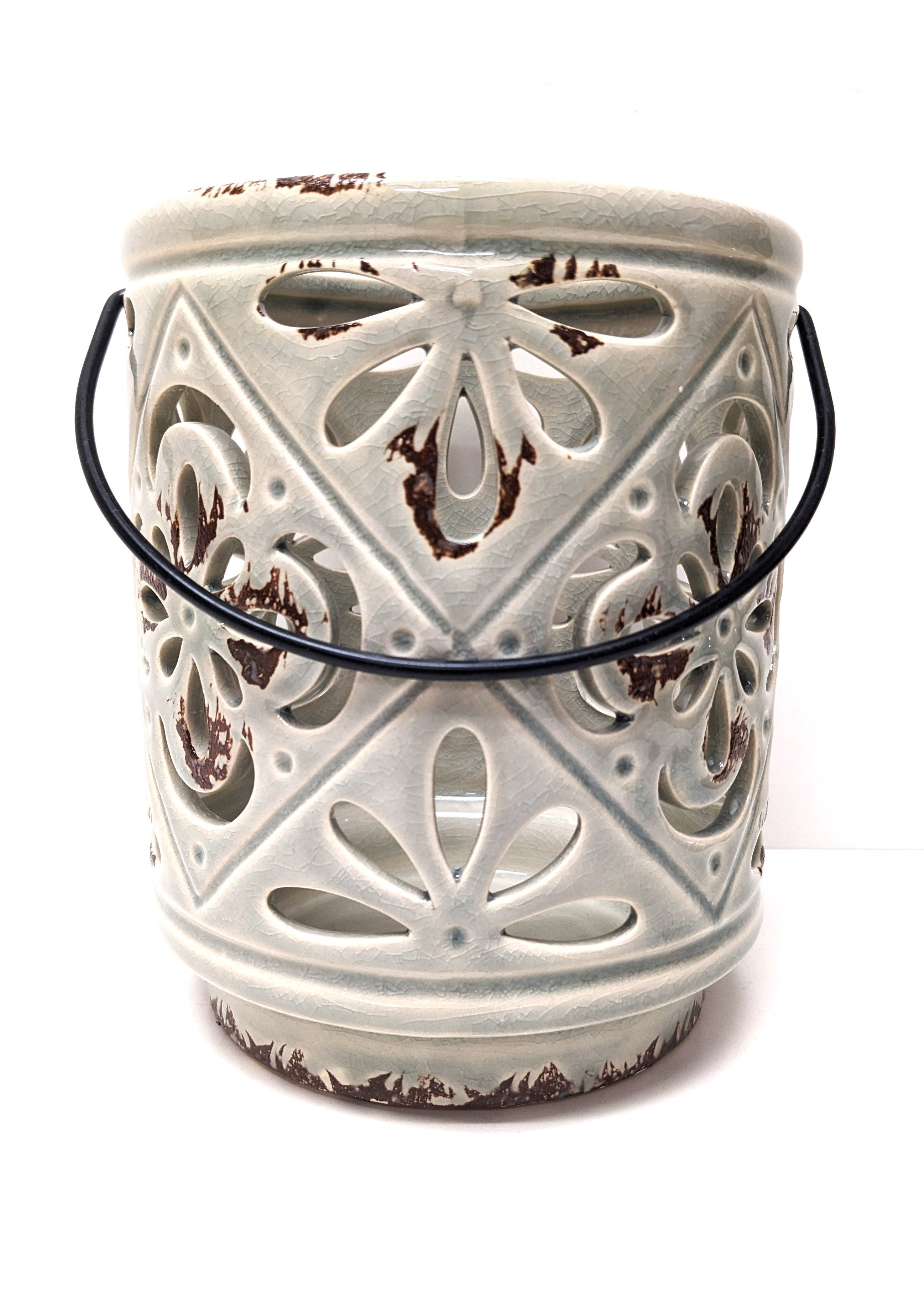 House of Hampton® 7'' H Ceramic Tabletop Lantern | Wayfair