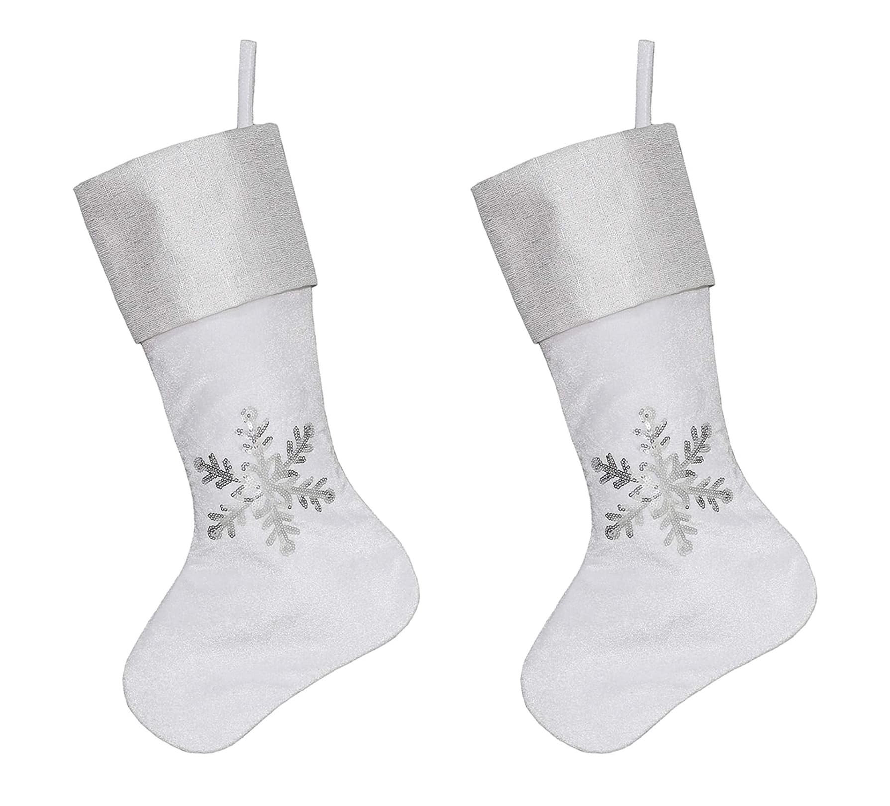 SAPESHA Velvet Christmas Stocking with Sequin Snowflakes | Wayfair