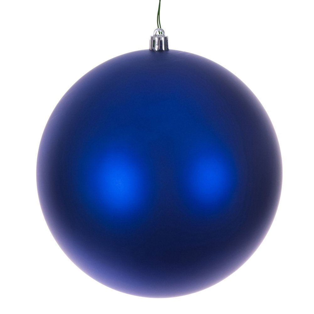 The Holiday Aisle® Blue Matte Seamless Ball UV Drilled. Includes 4 ...