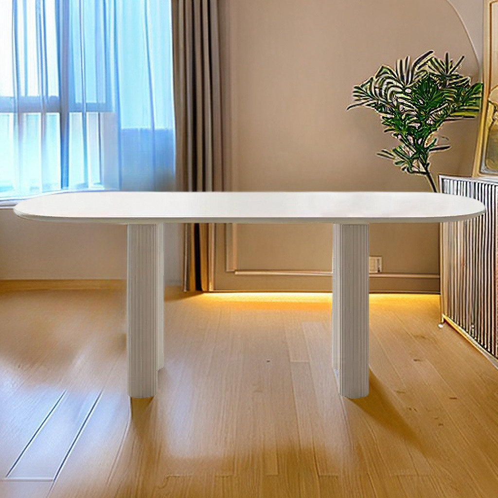 Hokku Designs Pine Solid Wood Oval White Dining Table - Wayfair Canada