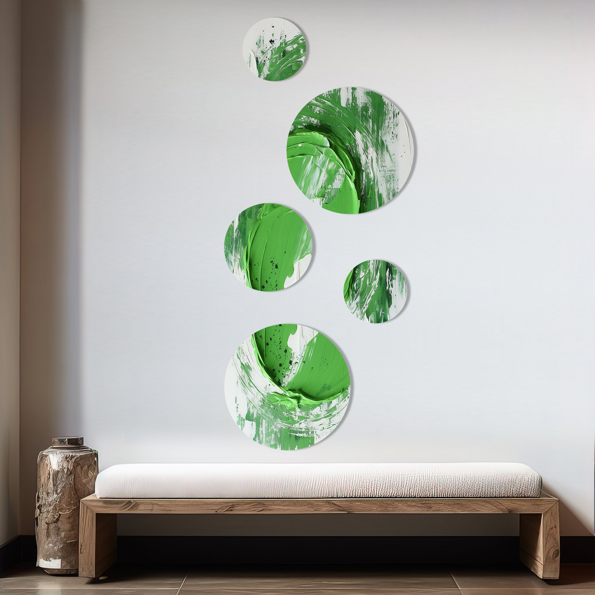 Ivy Bronx Green And White Abstract Spiral Collage I - Abstract Collages ...