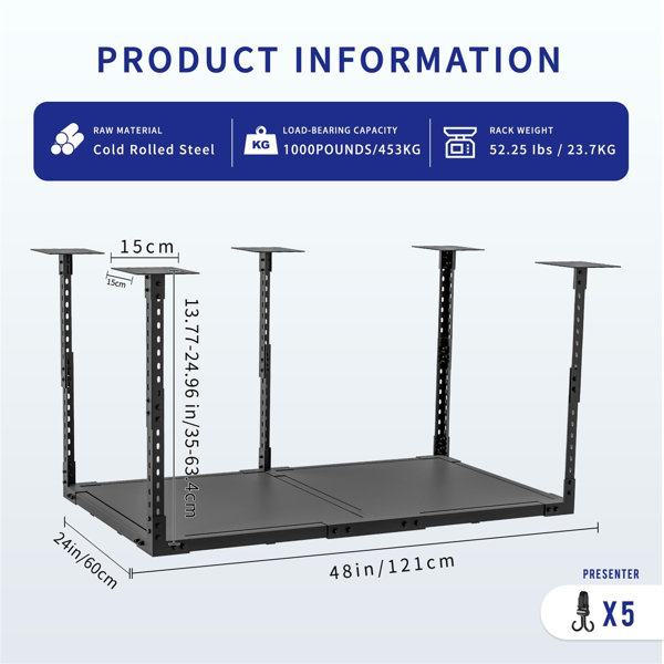 WFX Utility™ Garage Storage Racks, Ceiling Storage Racks, 1000 Lbs Load ...