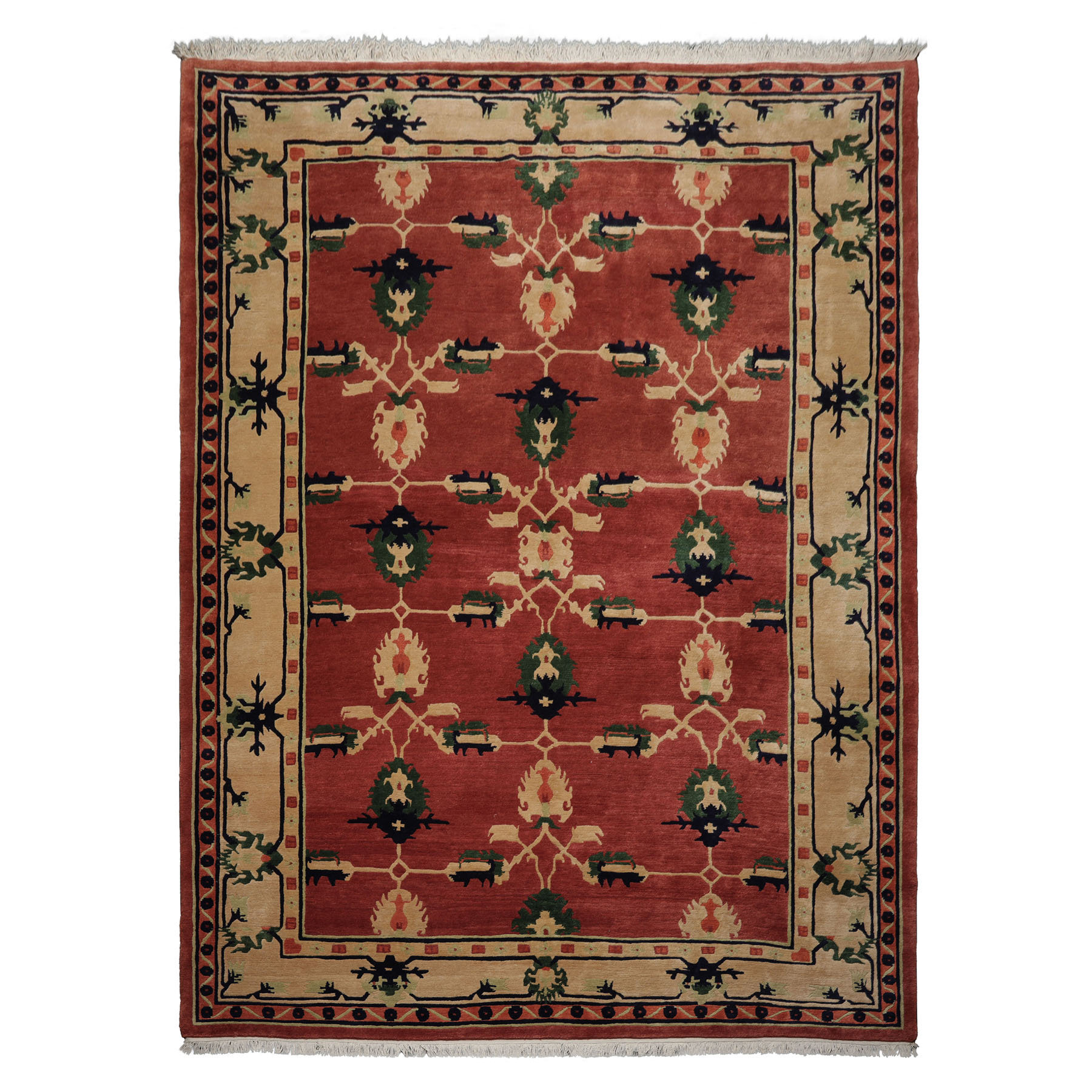 Oriental Rug of Houston 9'x12'3" Teracotta Hand Knotted Tibetan Wool ...
