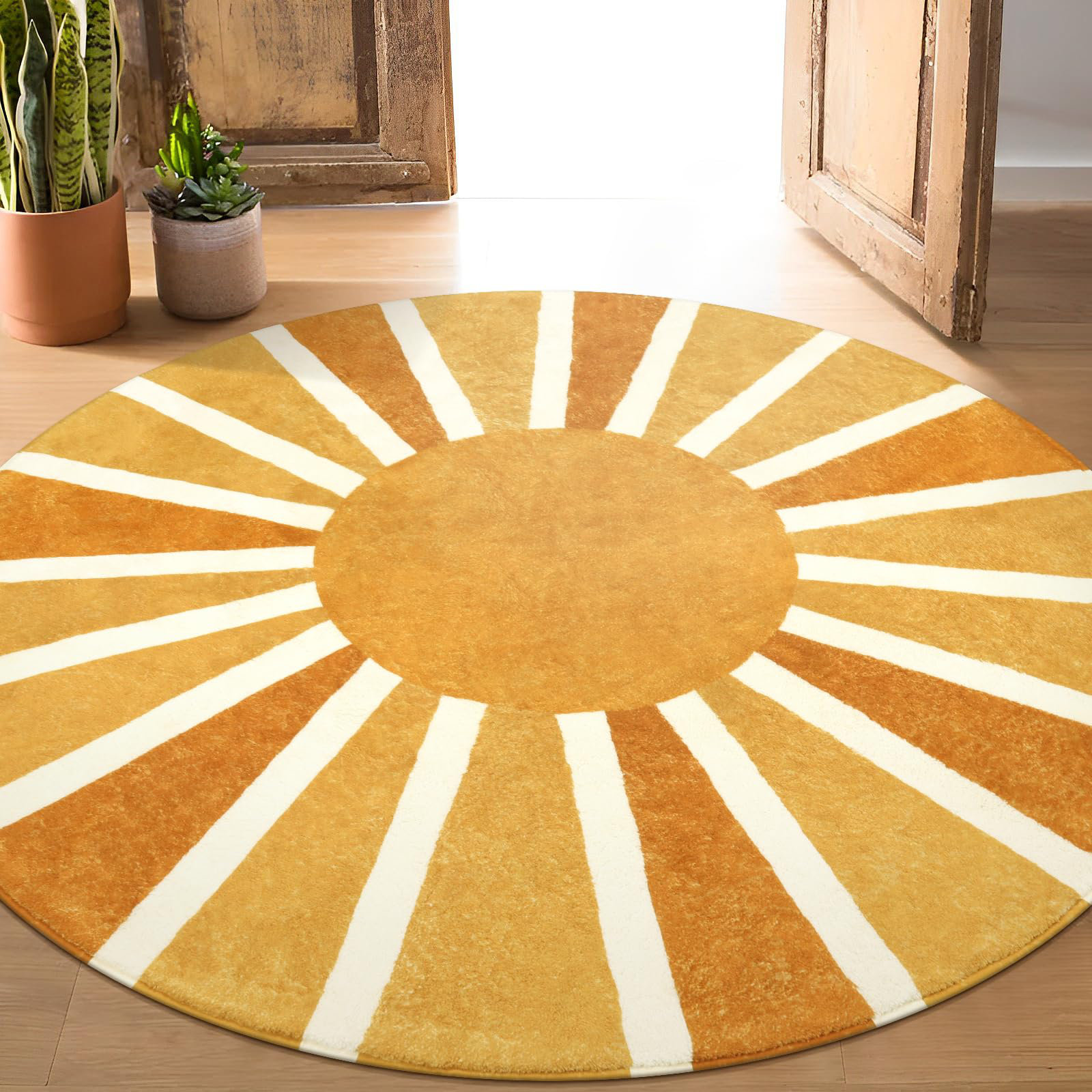 Red Barrel Studio® Boho Round Rugs 6Ft - Washable Round Area Rugs For ...