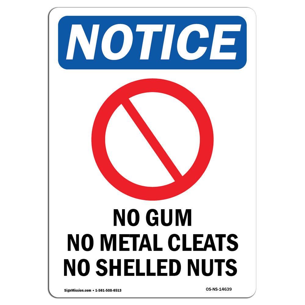 SignMission No Gum No Metal Cleats Sign | Wayfair