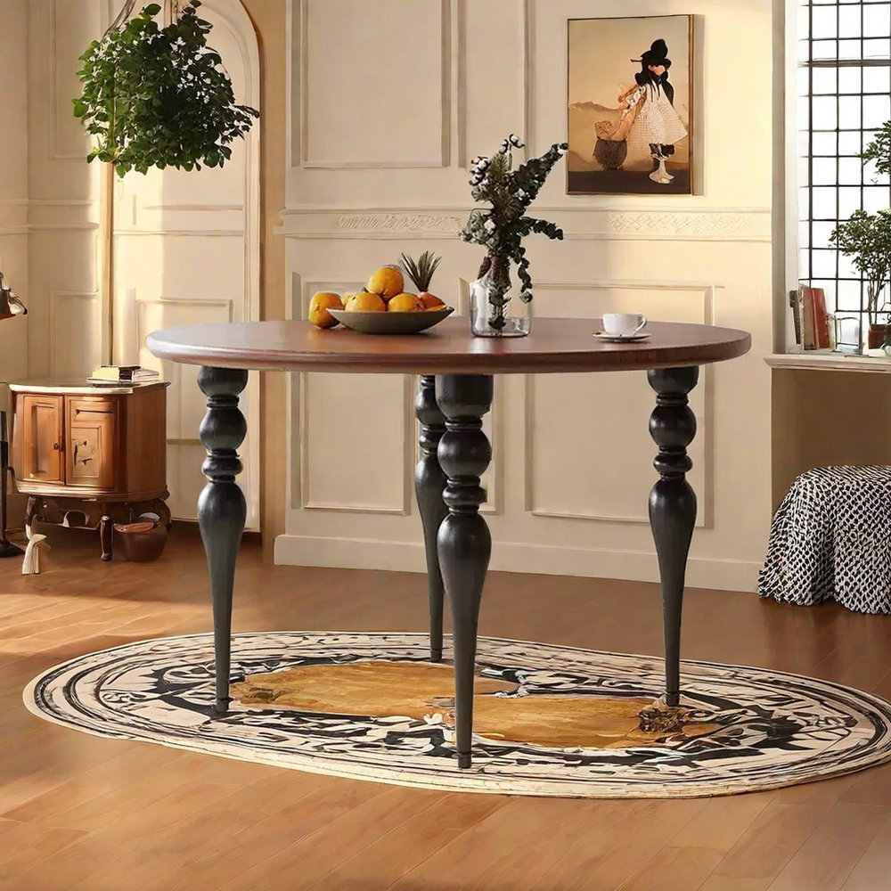 A Zoetic Home Exquisite vintage round dining table | Wayfair