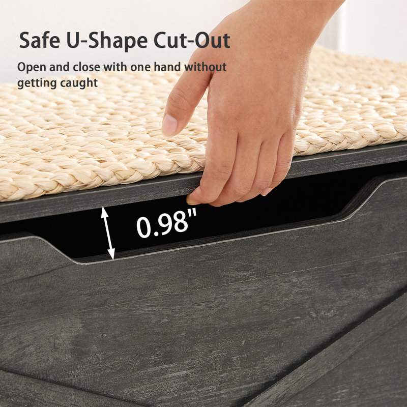 Gracie Oaks Pania 30" Wide Rectangle Storage Bench | Wayfair