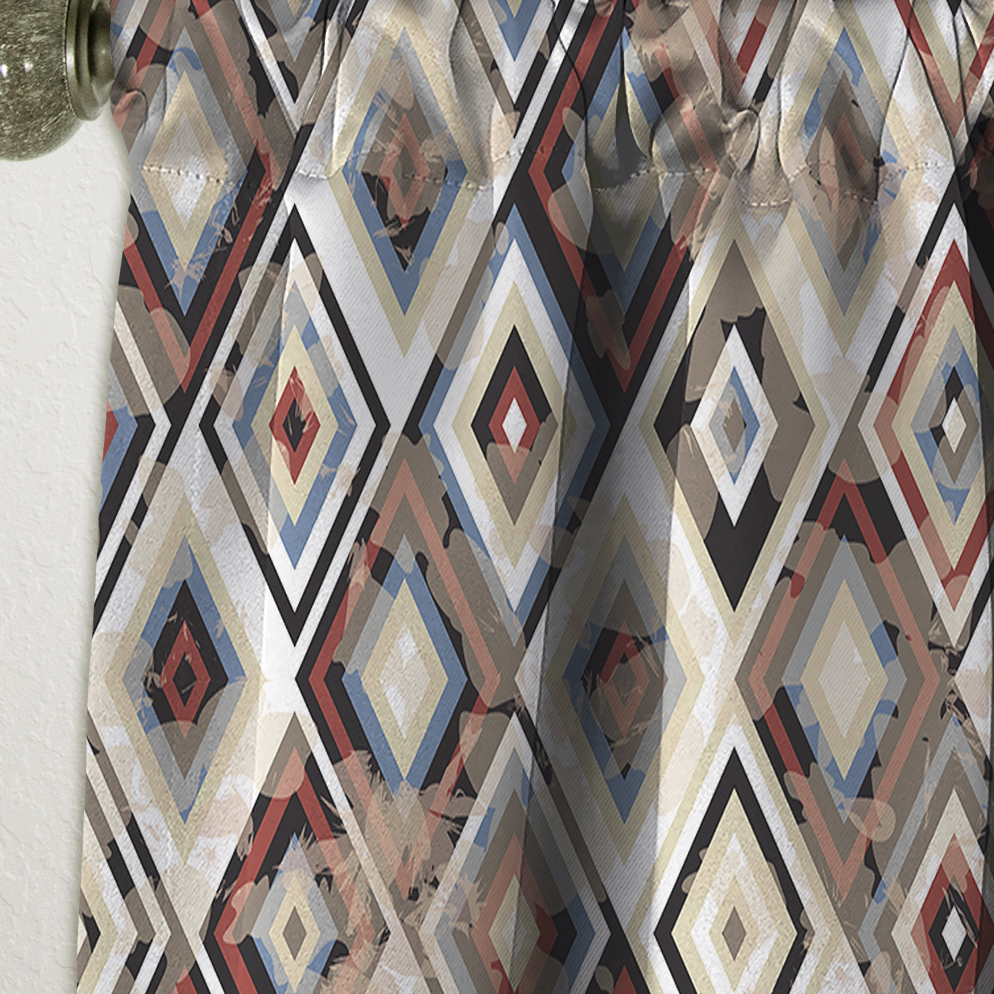 East Urban Home Vintage diamond pattern in blue and brown - Abstract ...