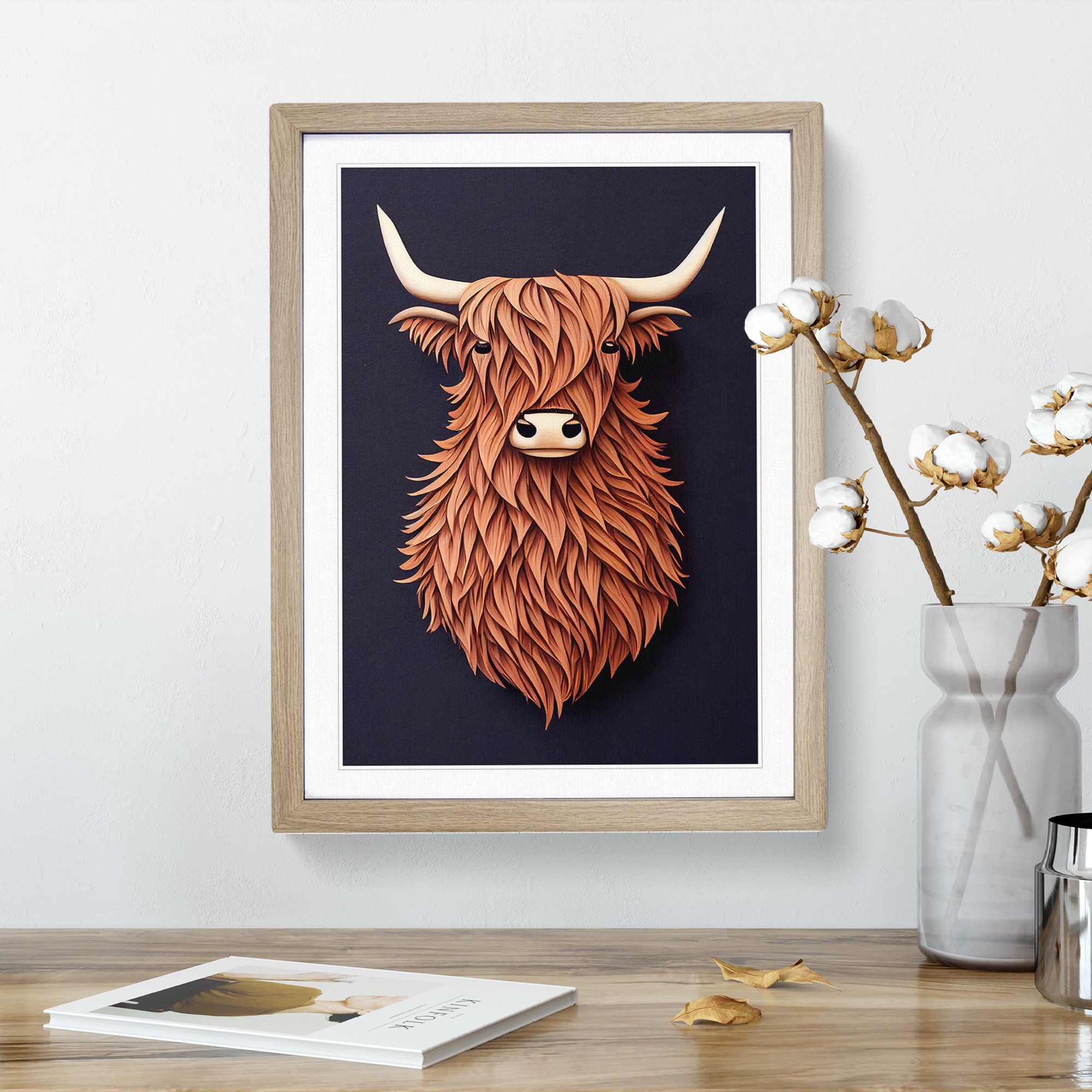 Natur Pur Bust Of A Highland Cow - Graphic Art | Wayfair.co.uk