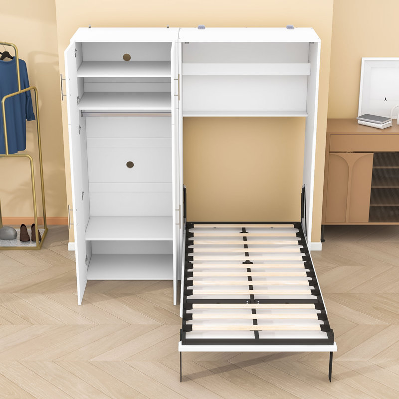 Hokku Designs Murphy Bed with Integrated Cabinets and Wardrobes | Wayfair