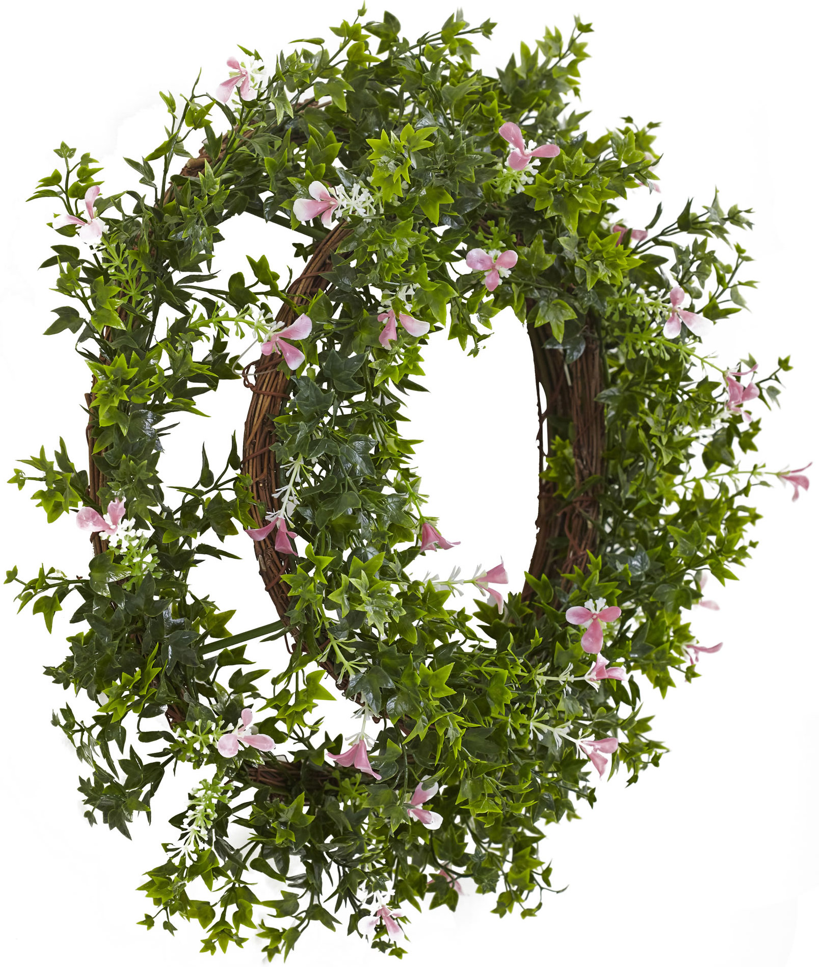 Primrue Mini and Floral Double Ring 18" Twig Wreath & Reviews | Wayfair