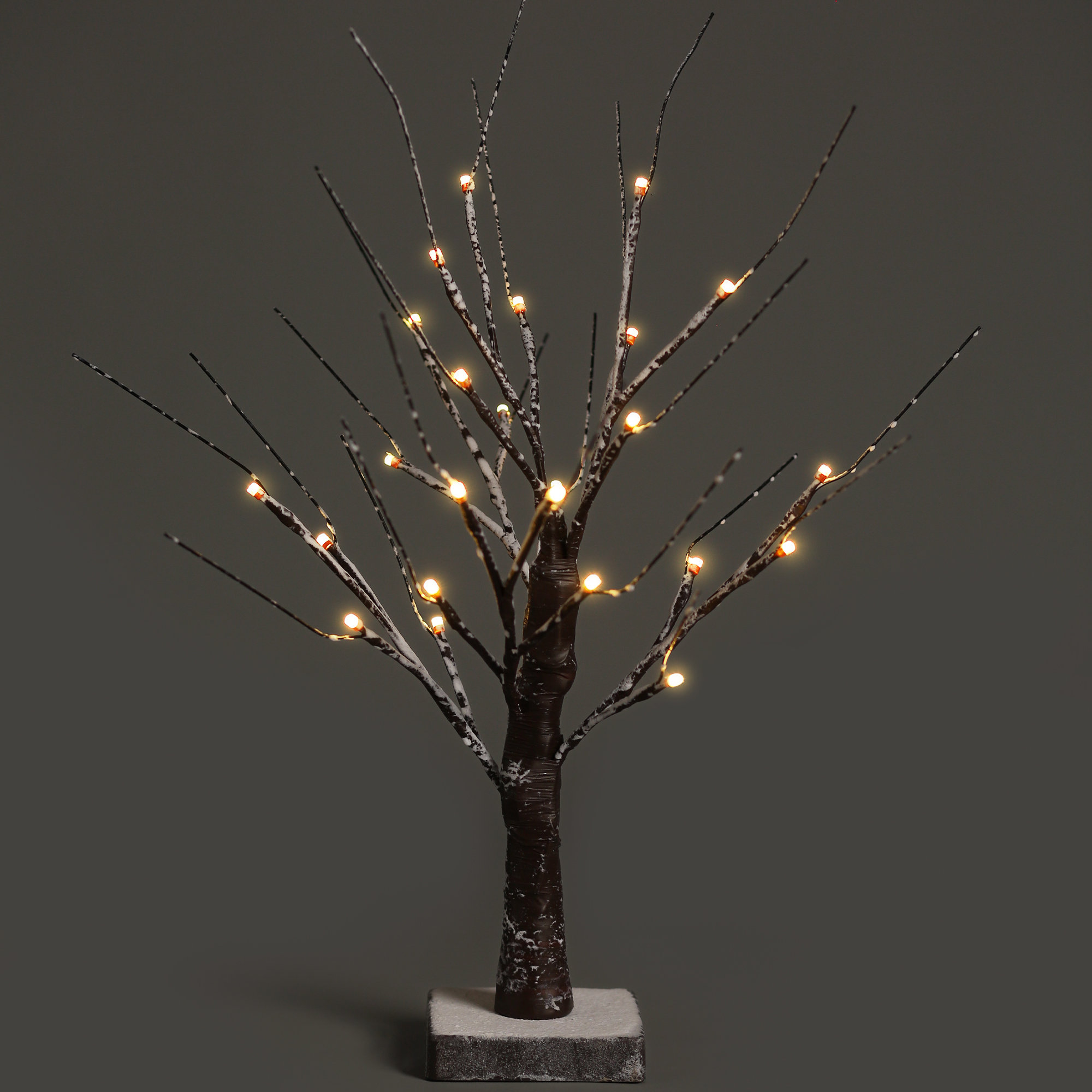The Seasonal Aisle Twig Birch Tree Snow Effect with Lights | Wayfair.co.uk