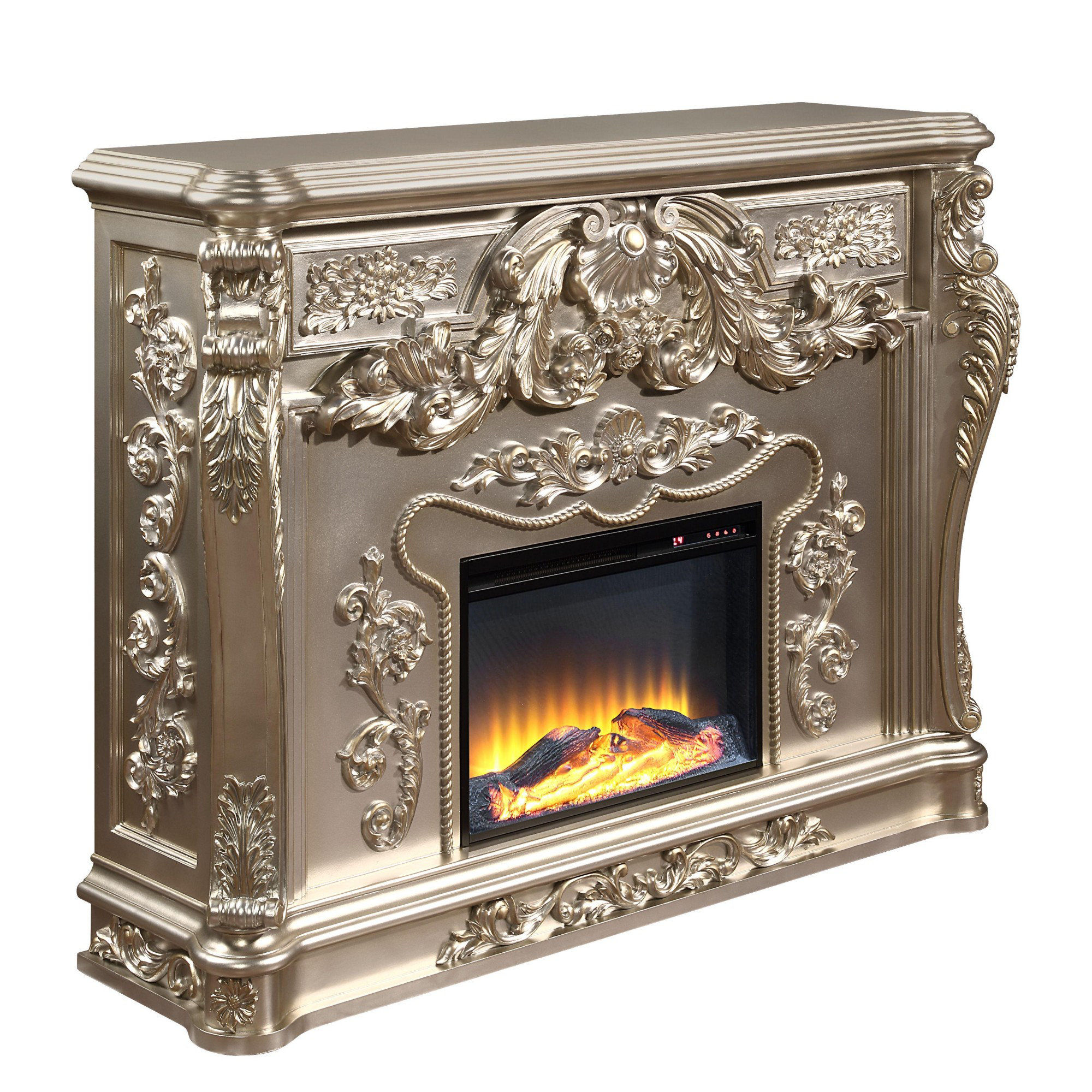 Dmond FIREPLACE Silver & Gold Finish | Wayfair