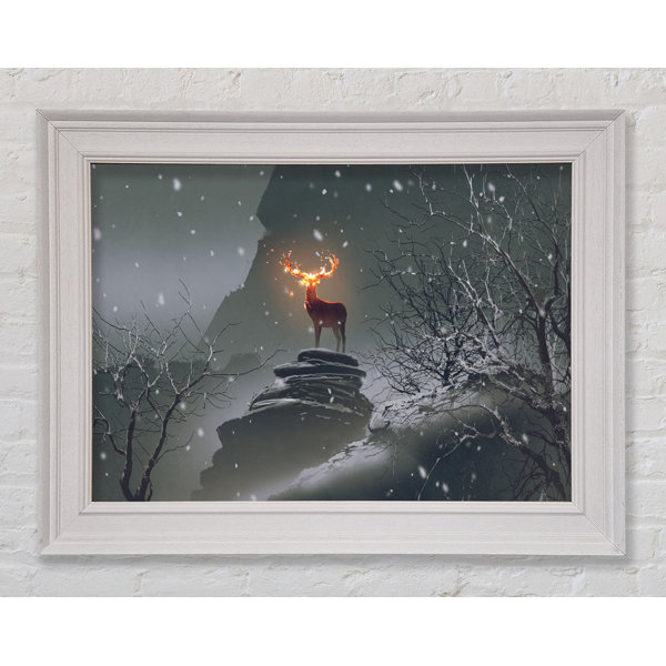 Union Rustic Fire Stag - Single Picture Frame Art Prints | Wayfair.co.uk