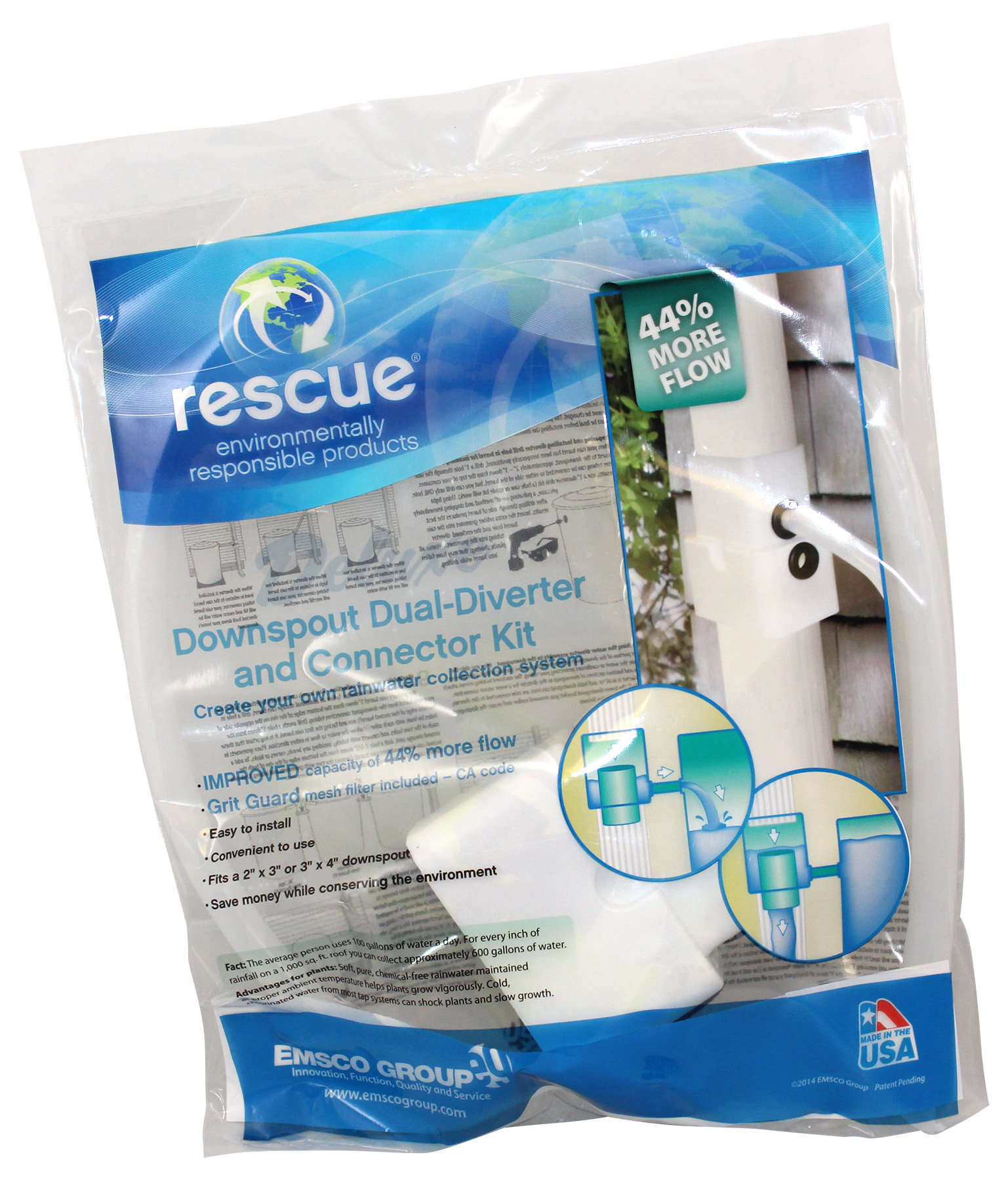 EMSCO Group Hasson Rescue Deluxe Rain Barrel Downspout Diverter Kit ...