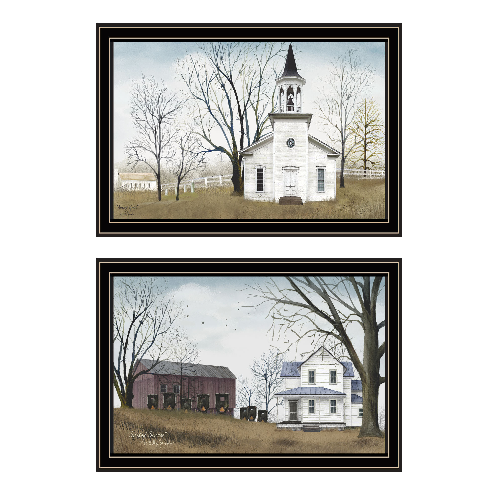 August Grove® 2- Piece Vignette Amazing Grace Sunday Service Wall Art ...