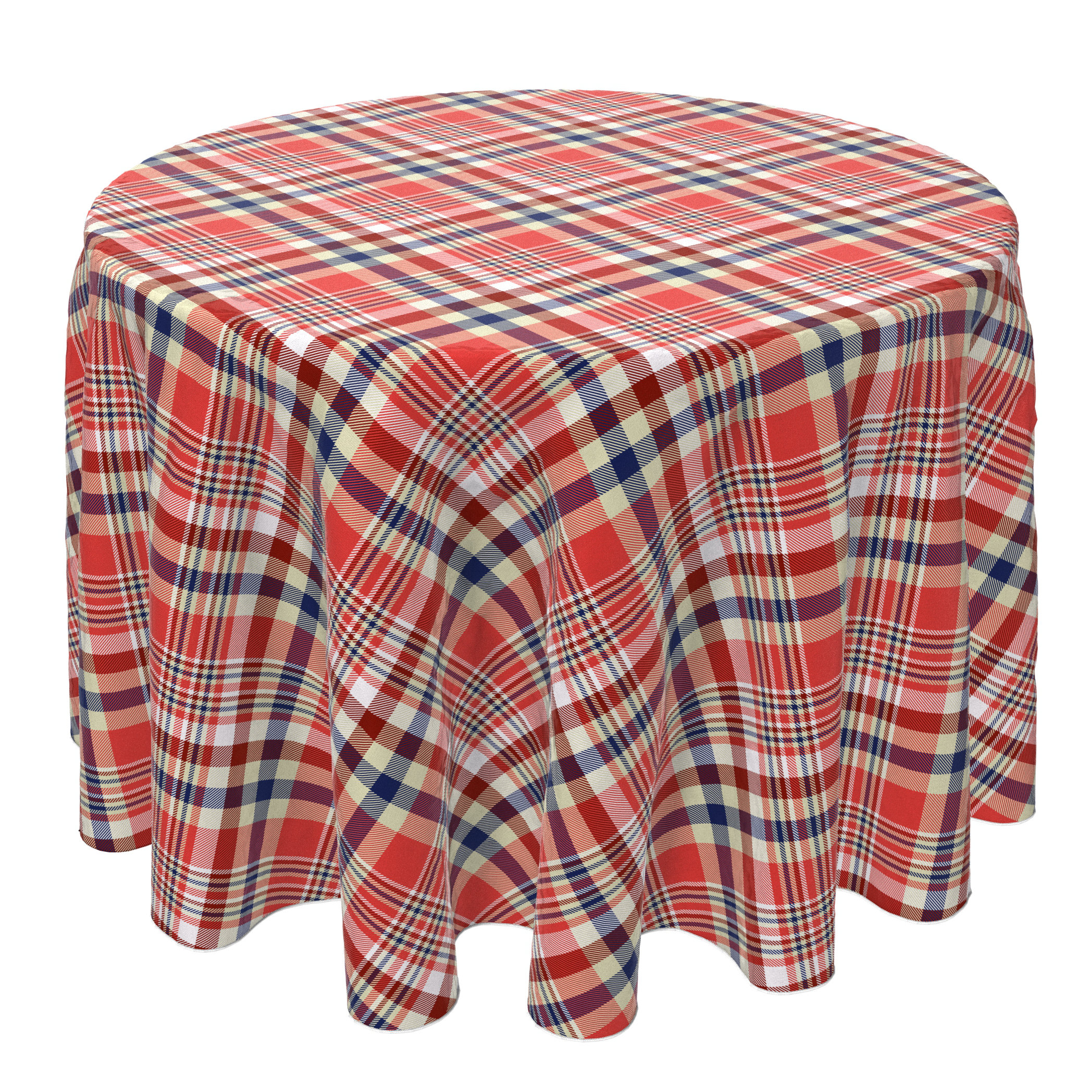 East Urban Home Round Plaid Cotton Tablecloth | Wayfair