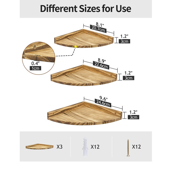 Millwood Pines Beckers Rustic Floating Corner Shelves & Reviews | Wayfair