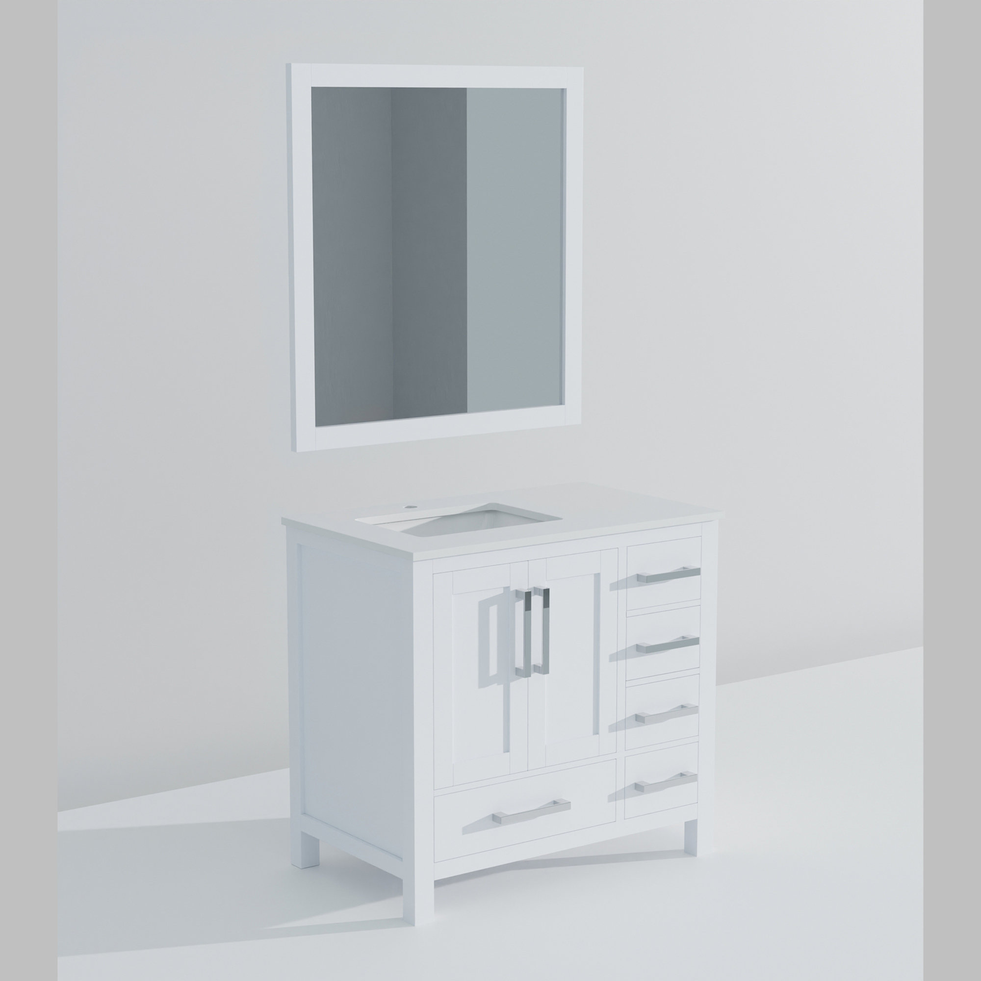 Hokku Designs Offset Bath Vanity with Quartz Top and Mirrors - Wayfair ...