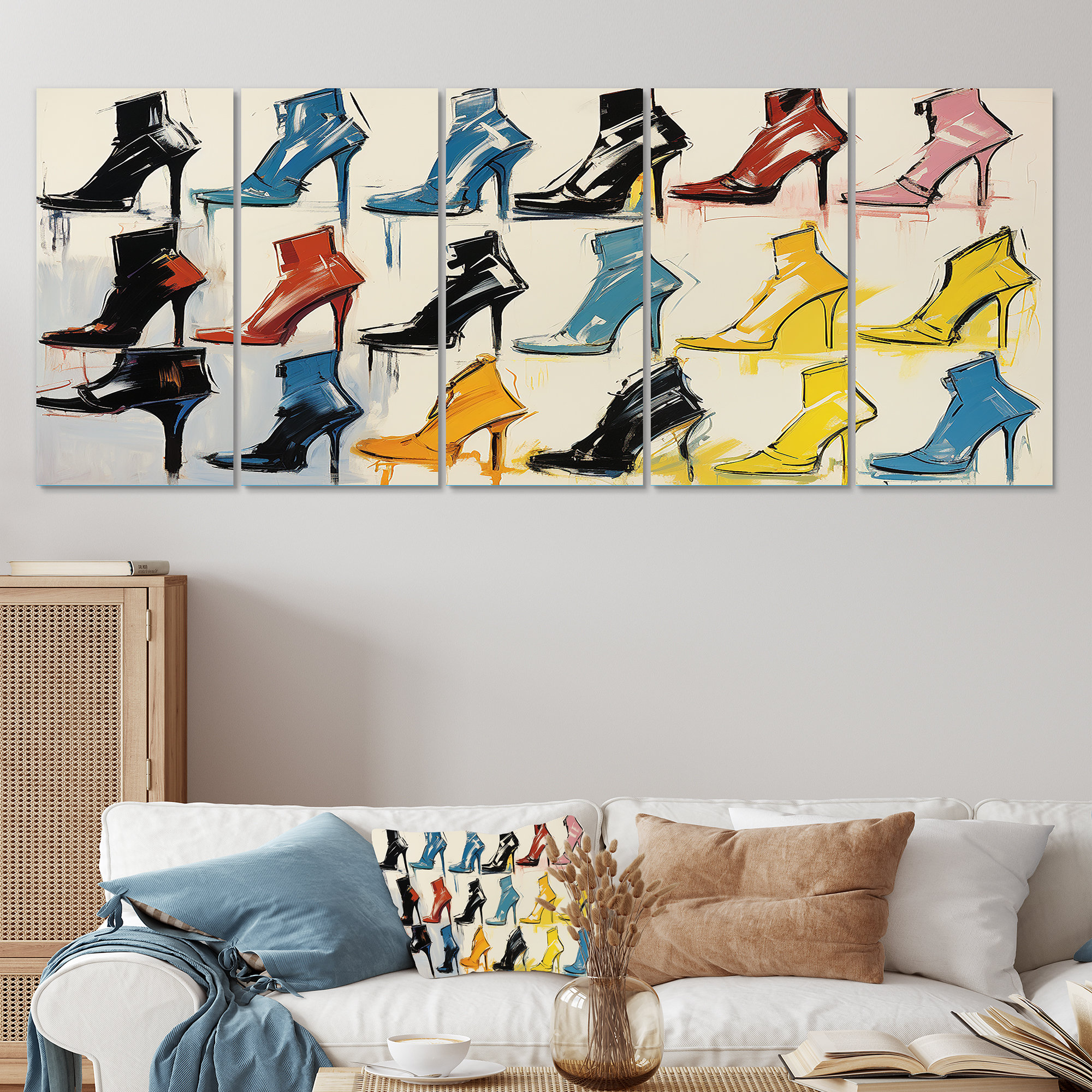 Mercer41 Colorful Pop Art Heel Leagacy - Pop Art 5 Piece Wall Art Decor ...