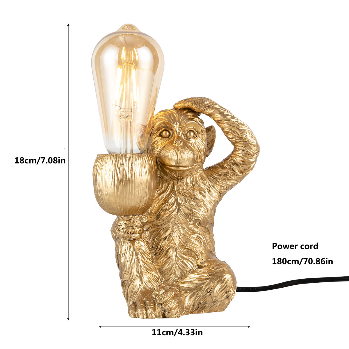 Trinx Modern Monkey Table Light Retro Resin Lamp & Reviews | Wayfair