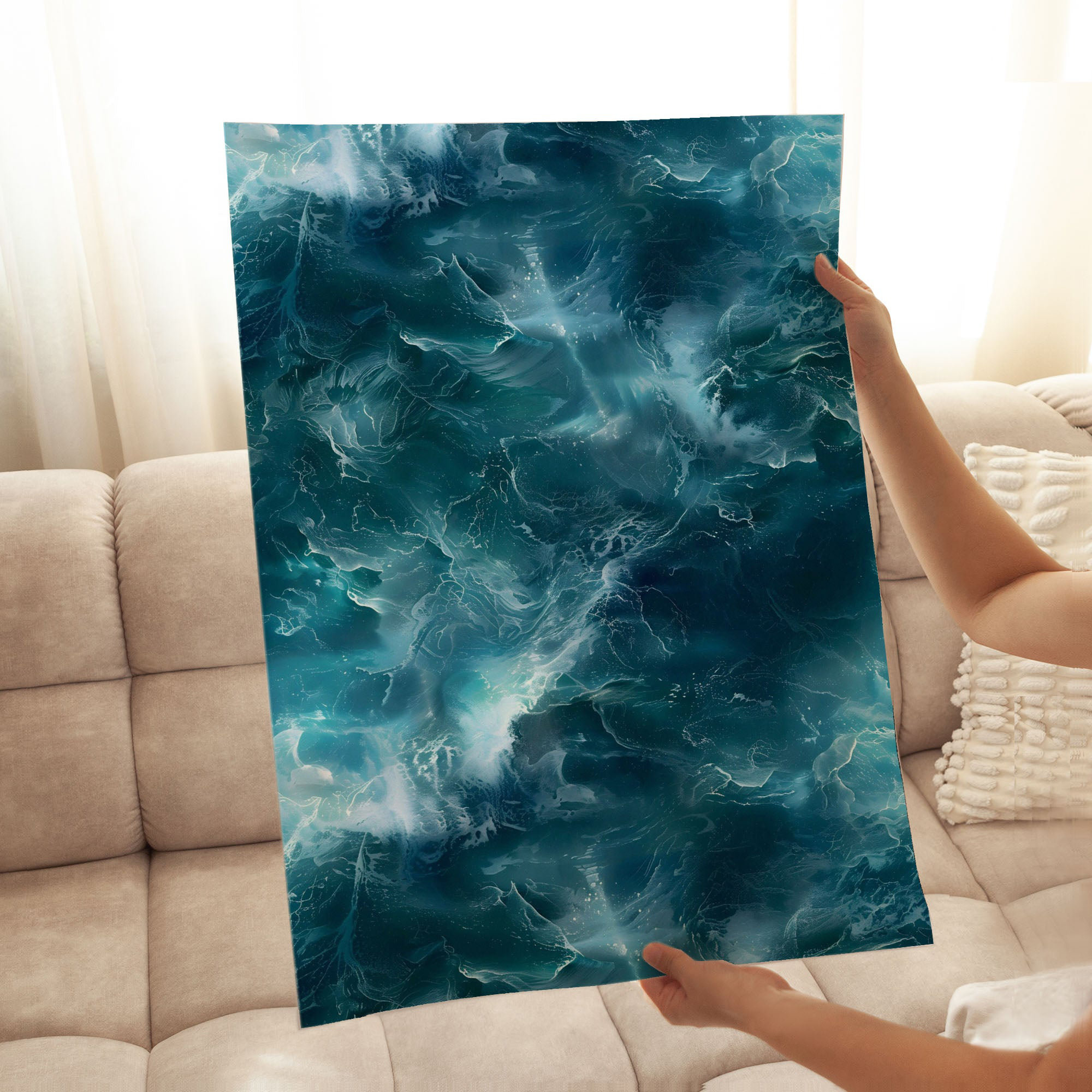 Winston Porter Beach and Coastal Ocean Waves Pattern XIII Nautical ...