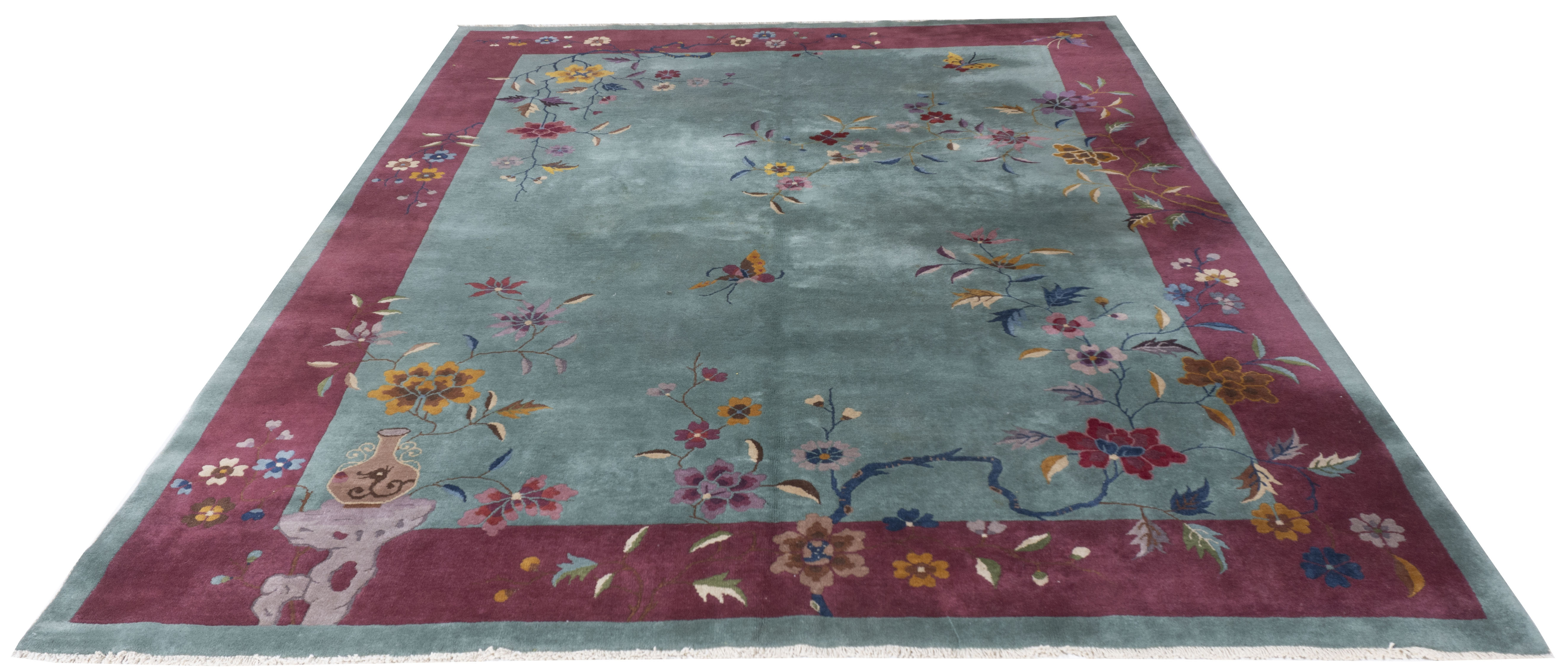 Lavender Oriental Carpets Antique Circa 1923 Green Chinese Art Deco ...